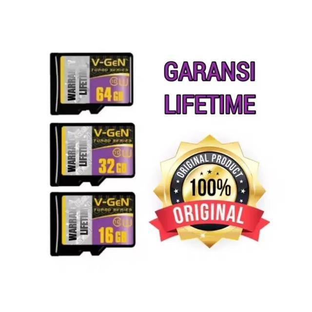 Jual Memory card V-GEN 128Gb/64gb/32gb/16gb/8gb class10 turbo series ...