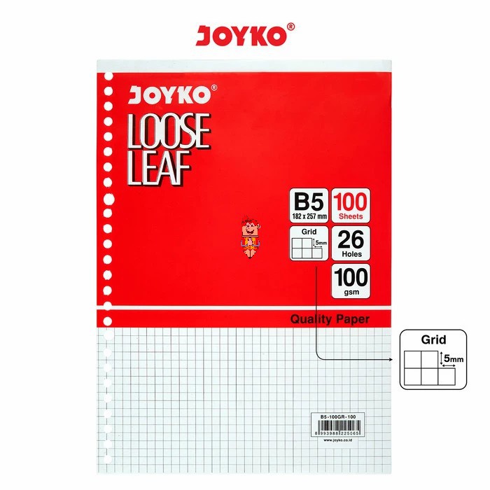 Jual Loose Leaf Isi Kertas File Binder Joyko B5-100GR Grid - 100 Lembar | Shopee Indonesia