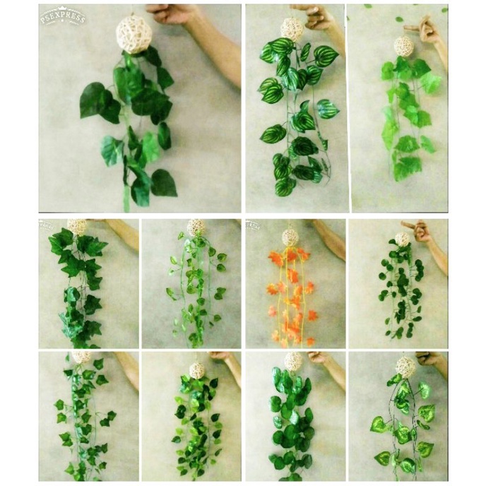 Jual Daun rambat bola rotan bunga hias artificial imitasi palsu plastik ...