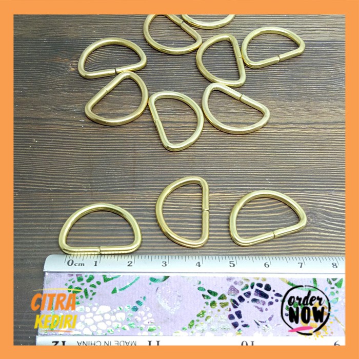 Jual Ring D warna emas 2 cm 2,5 mm - ring tas( 12 biji) | Shopee Indonesia