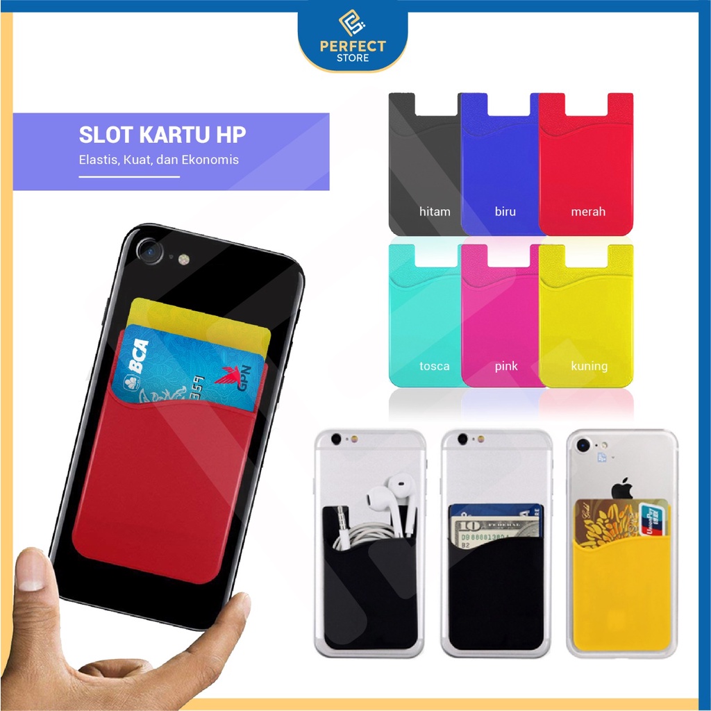 Jual Dompet Atm Dompet Kartu Card Holder Tempelan HP Sticky 3M | Shopee ...