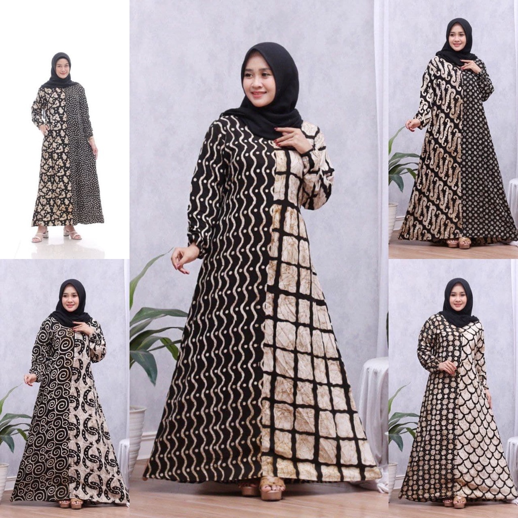 Jual gamis rayon premium terbaru sukaini batik cap gamis lengan karet ...
