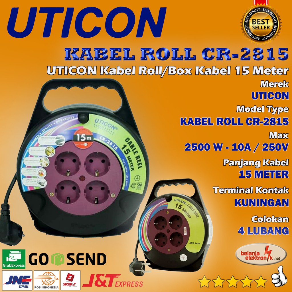 Jual KABEL ROLL / KABEL BOX UTICON CR-2815 15 METER | Shopee Indonesia