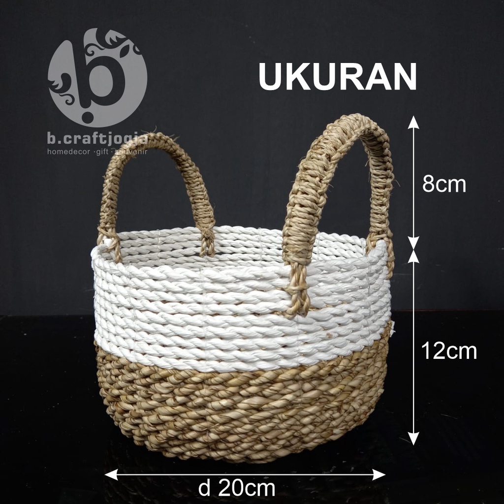 Jual Keranjang Hampers Tempat Parcel Anyaman Seagrass Bulat Diameter ...