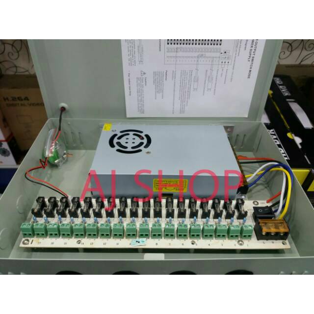 Jual Power Supply Central Box 12V/20A Adaptor Sentral CCTV 20A 12V Box ...