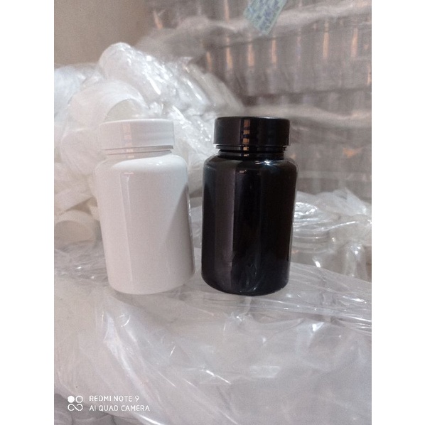 Jual BOTOL KAPSUL HITAM dan PUTIH 135ML TEBAL | Shopee Indonesia