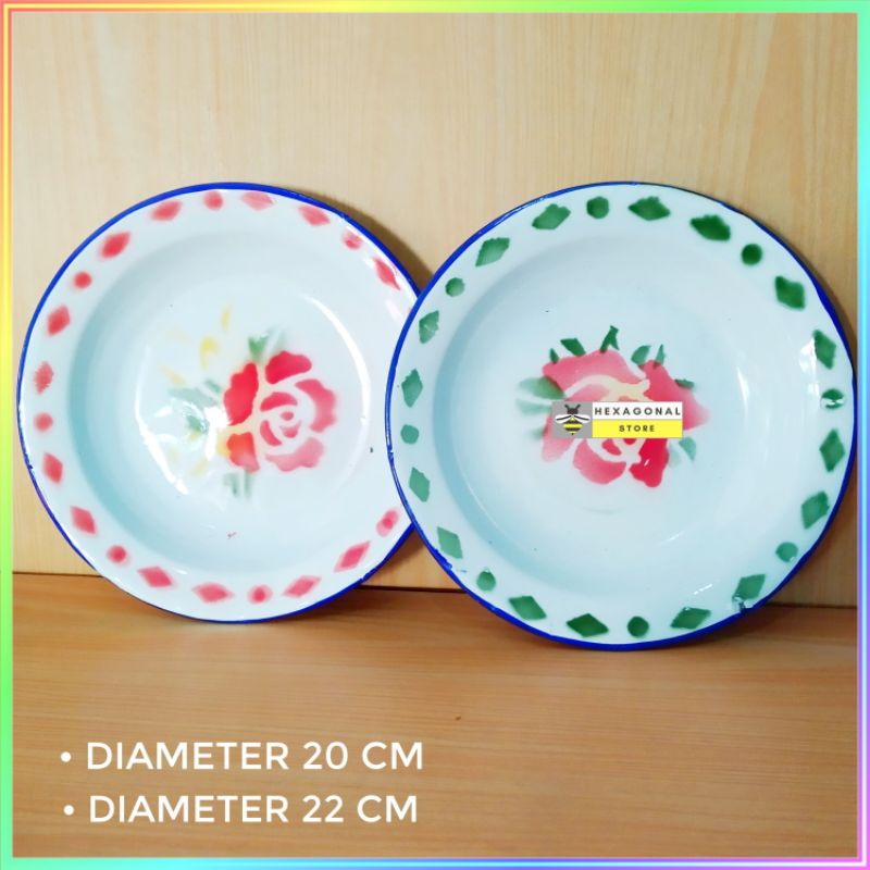 Jual Piring Seng 20 Cm & 22 cm ( Dijual Per 6 Pcs ) | Shopee Indonesia