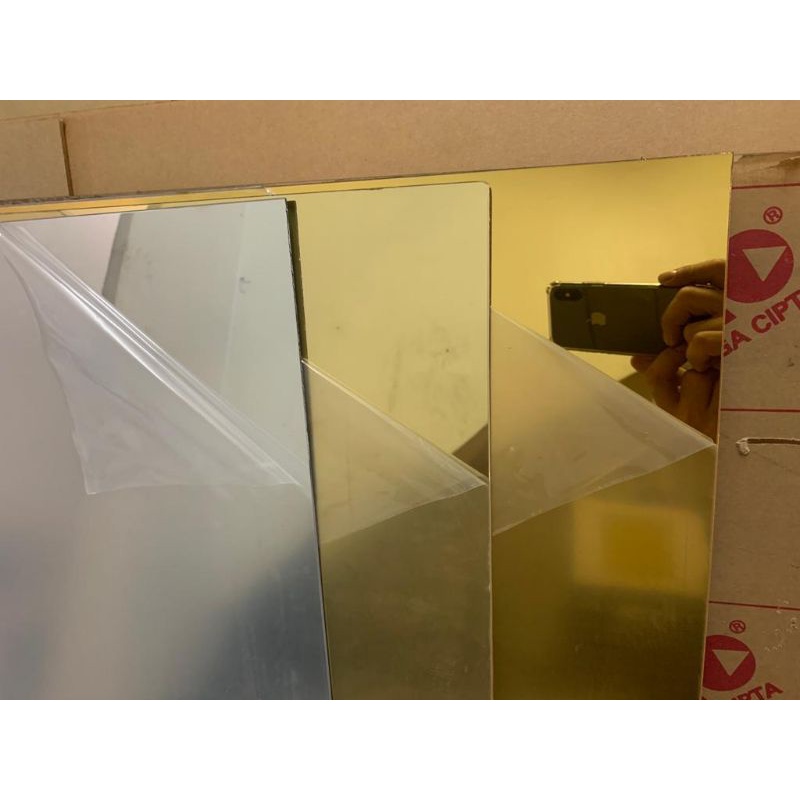 Jual Akrilik mirror silver, rose gold, dan gold custom / potongan ...