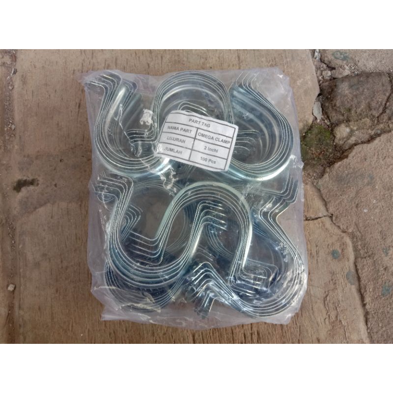 Jual klem plat besi 2" inch / pipe clamp / klem omega galvanis | Shopee ...