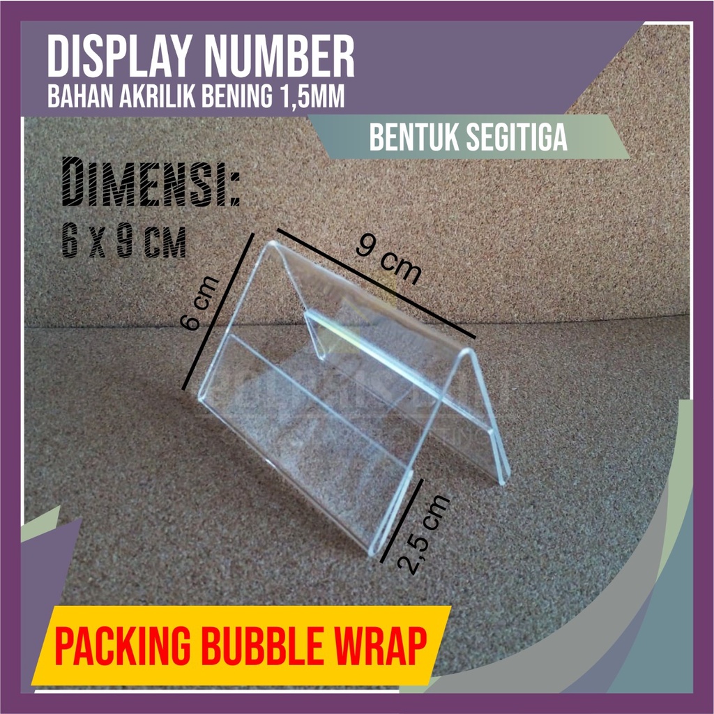 Jual PAPAN AKRILIK DISPLAY NUMBER SEGITIGA/NOMOR MEJA RESTORAN CAFE ...