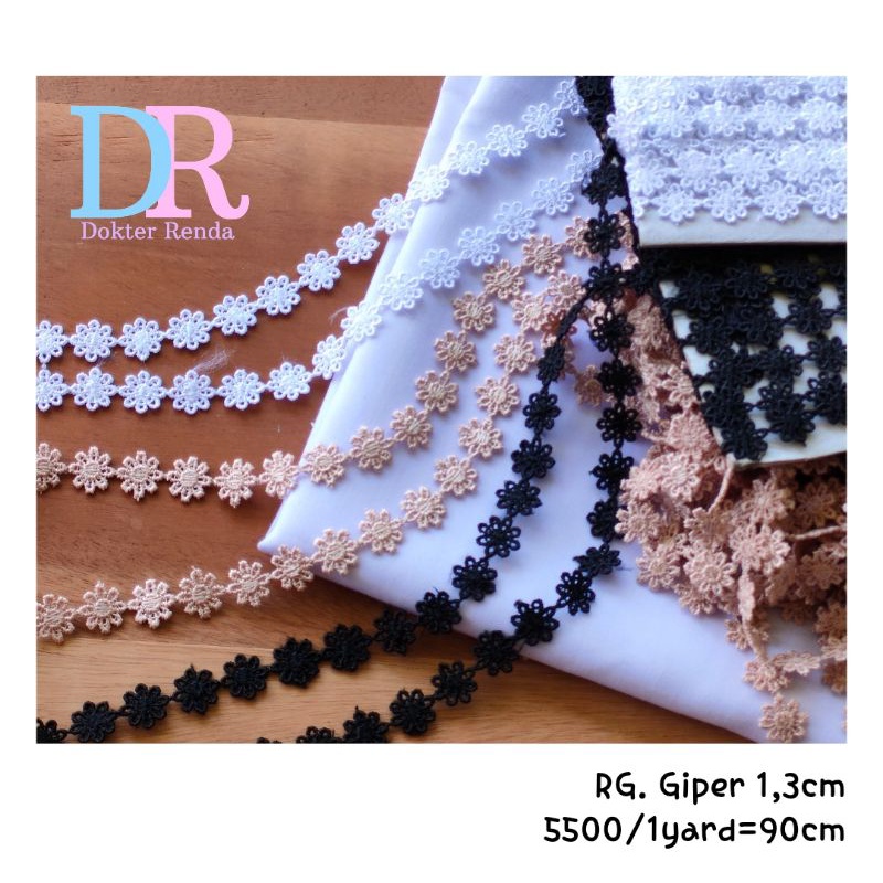 Jual renda giper mini 1,3cm *maaf harga naik 500rp | Shopee Indonesia