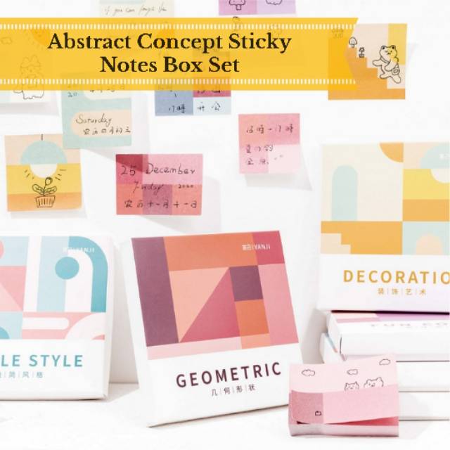 Jual Abstract Concept Sticky Notes Box Set | Shopee Indonesia