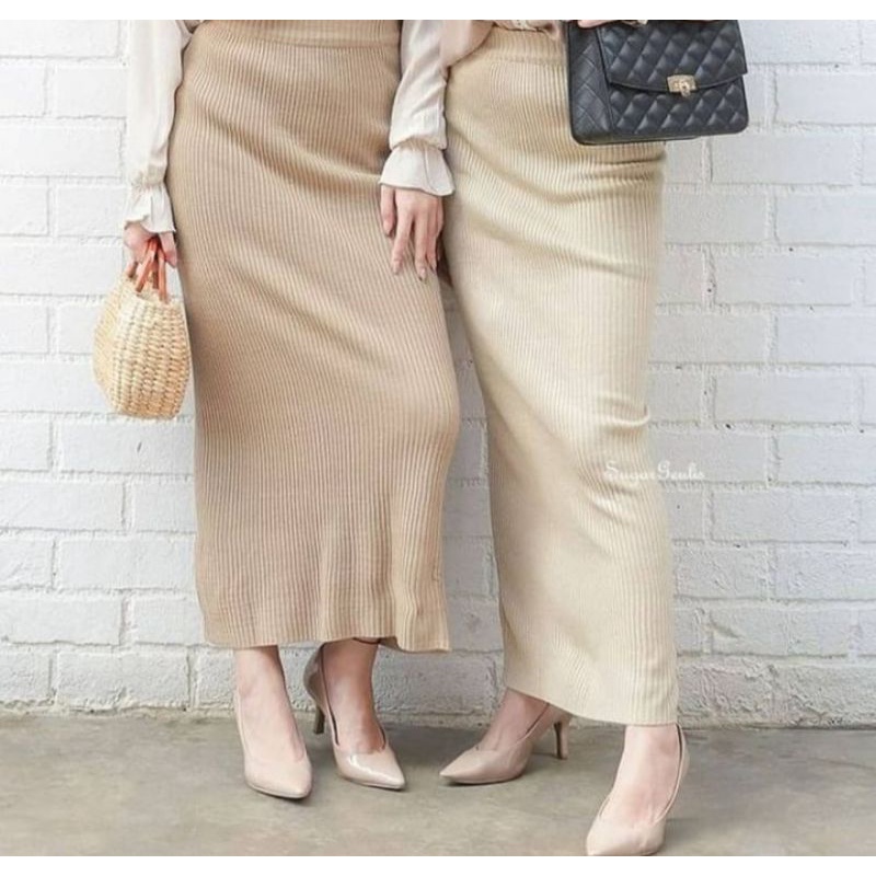 Jual ROK RAJUT PREMIUM TEBAL/ROK RAJUT SPAN/ROK SPAN KNIT/ROK SPAN ...
