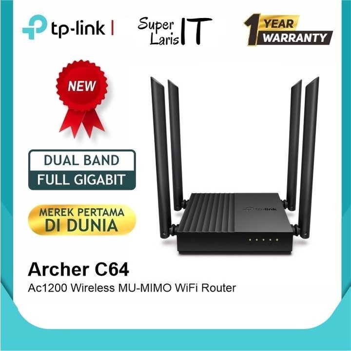 Jual Tp-link Archer C64 AC1200 Wireless MU-MIMO WiFi Router Resmi ...