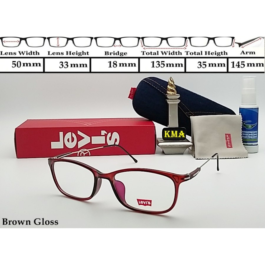 Jual Frame kacamata lensa minus levis kacamata levis frame levis kotak ...
