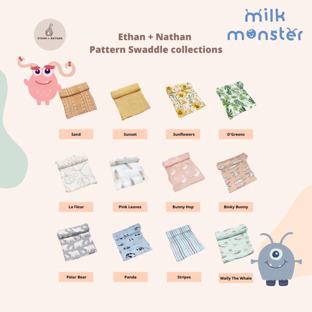 Jual Ethan + Nathan Pattern Baby Swaddle | Shopee Indonesia