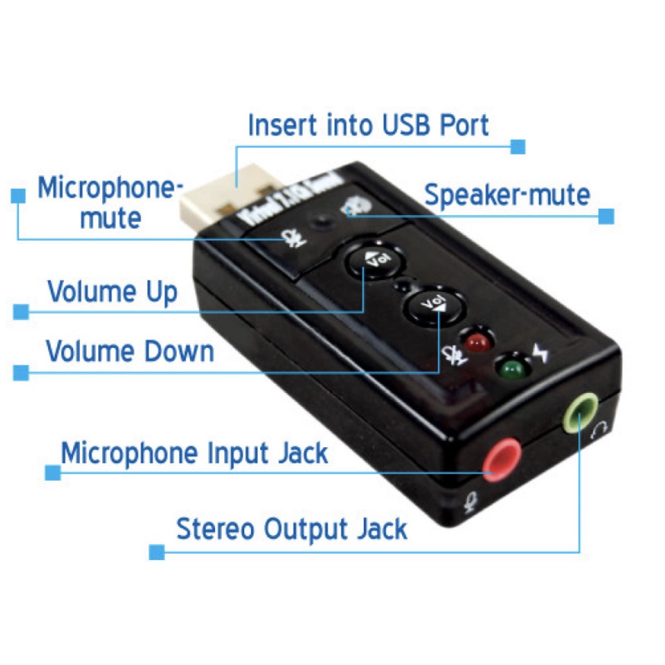 Jual Sound Card Adapter - TC-03 Taffware USB 7.1 Sound Card Adapter ...