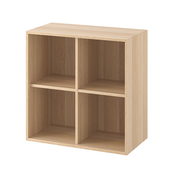 Jual Unit rak dinding dg 4 kompartemen, efek kayu oak diwarnai putih ...
