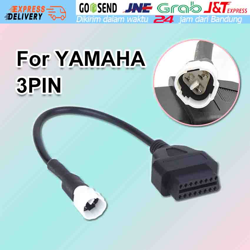 Jual YAMAHA 3 Pin to 16 Pin Kabel Scan Adapter OBD2 OBD 2 Motor OBD ...