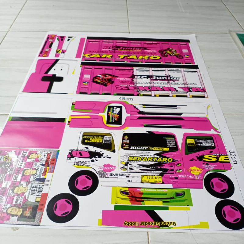 Jual stiker pola miniatur truck oleng ditdim ukuran 48cm | Shopee Indonesia
