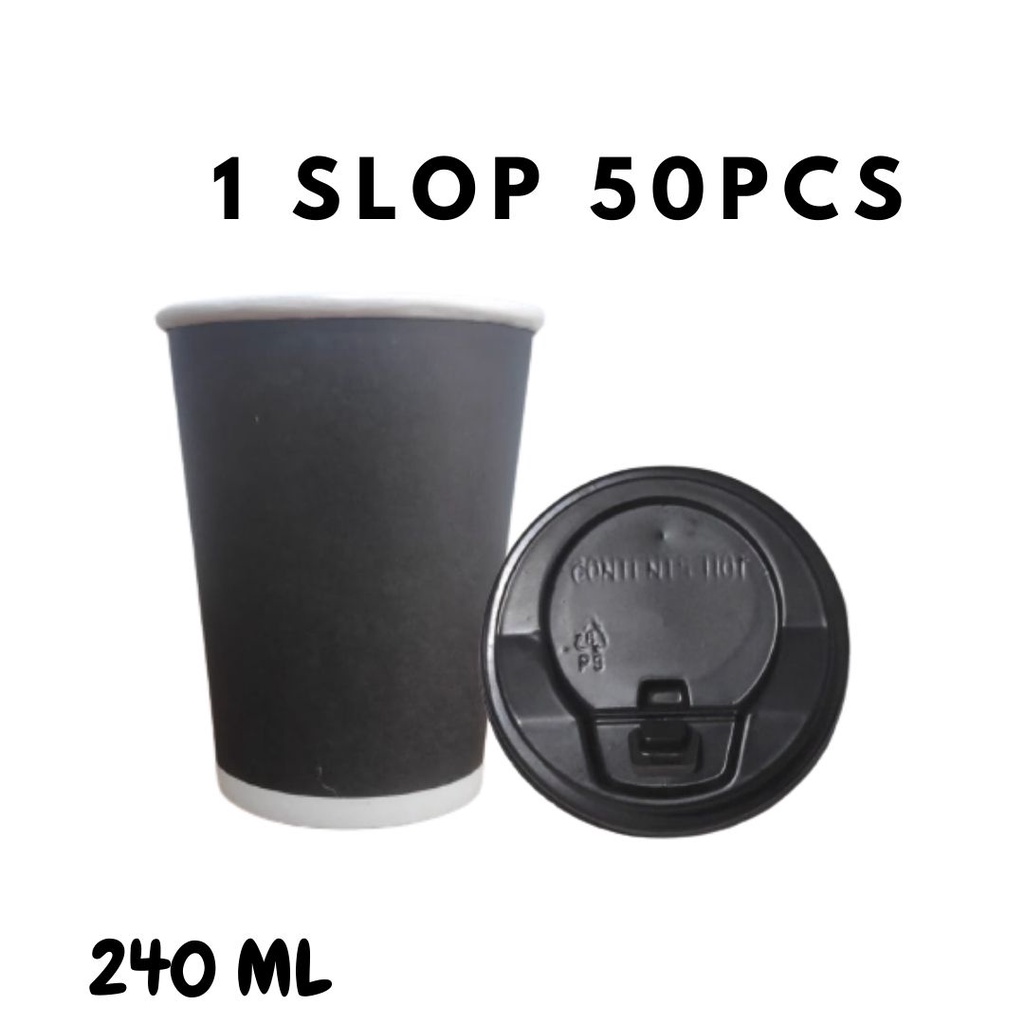 Jual Paper Cup 8 Oz 240 ML Black Hitam STARINDO | Shopee Indonesia