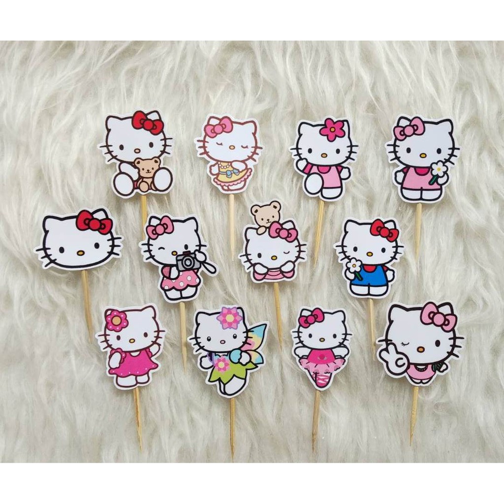 Jual Topper CC Hello Kitty utk hiasan cupcakes dll | Shopee Indonesia