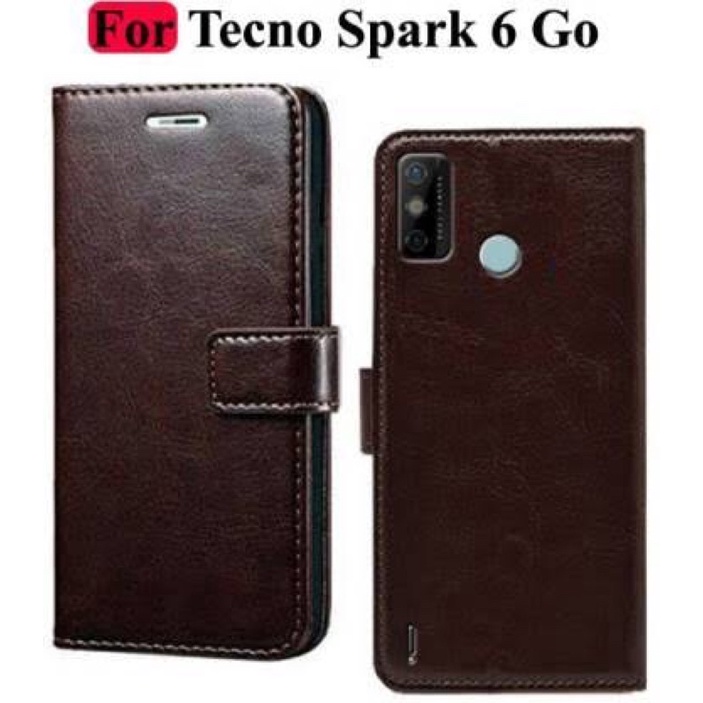 Jual TENCO SPARK 6 GO SPARK 7 PRO FLIP COVER WALLET KANCING LEATHER ...