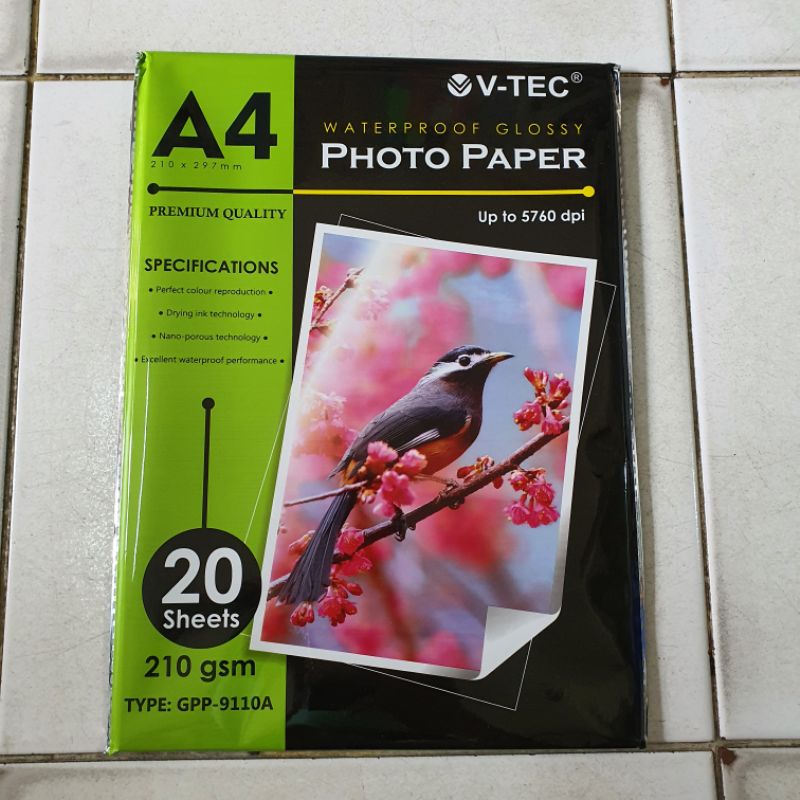 Jual Kertas Glossy Photo A4 210gsm V-Tec/ GM/ Benefit | Shopee Indonesia