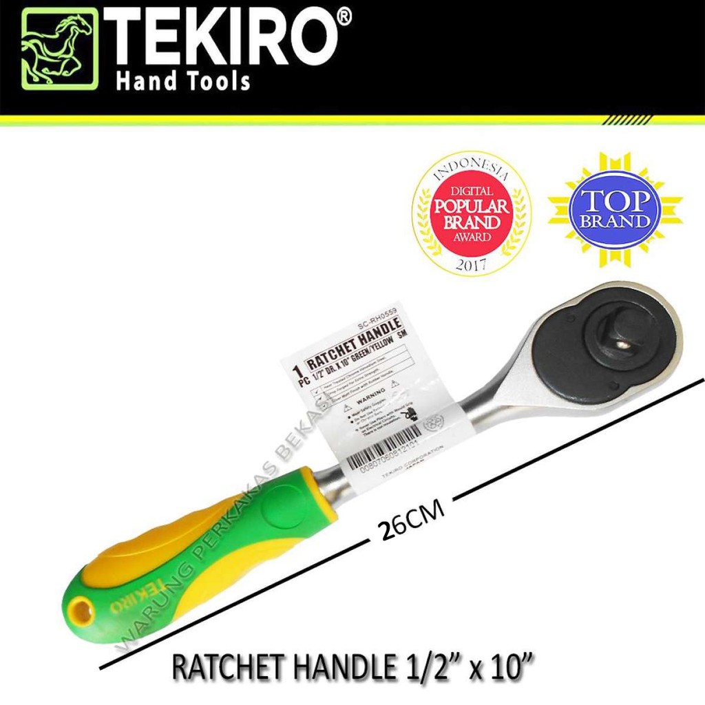 Jual TEKIRO Ratchet Handle Stang Gagang Sock 2 Arah 1/2" Panjang 10 ...