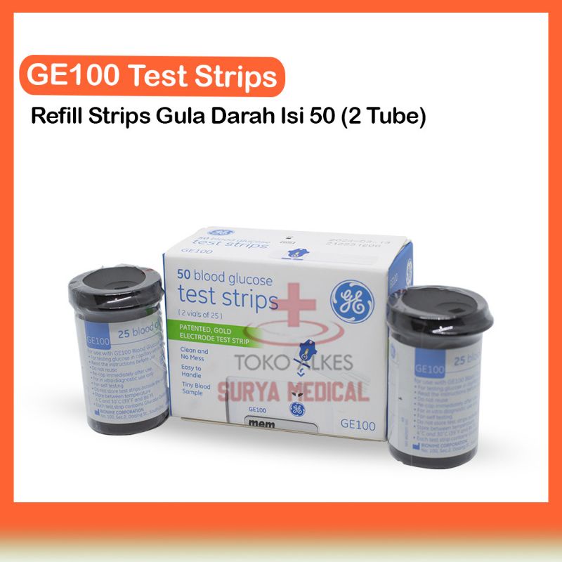 Jual GE100 Blood Glucose Test Strips 50's | Strip Gula Darah GE 100 ...