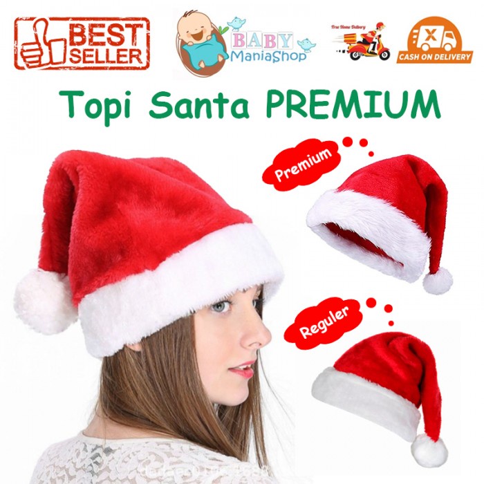 Jual Topi Santa PREMIUM Natal Pesta Christmas Gift Costume Party Xmas ...
