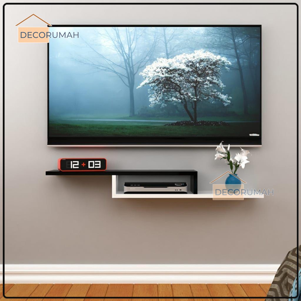 Jual Rak Tv Dinding Minimalis KAYU TEMPEL Dekorasi Ruangan Buku Ruang ...