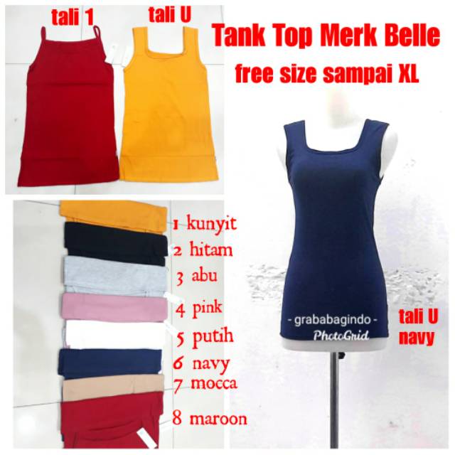 Jual GRABABAGINDO - BISA COD - TANK TOP WANITA MERK BELLE PREMIUM ...