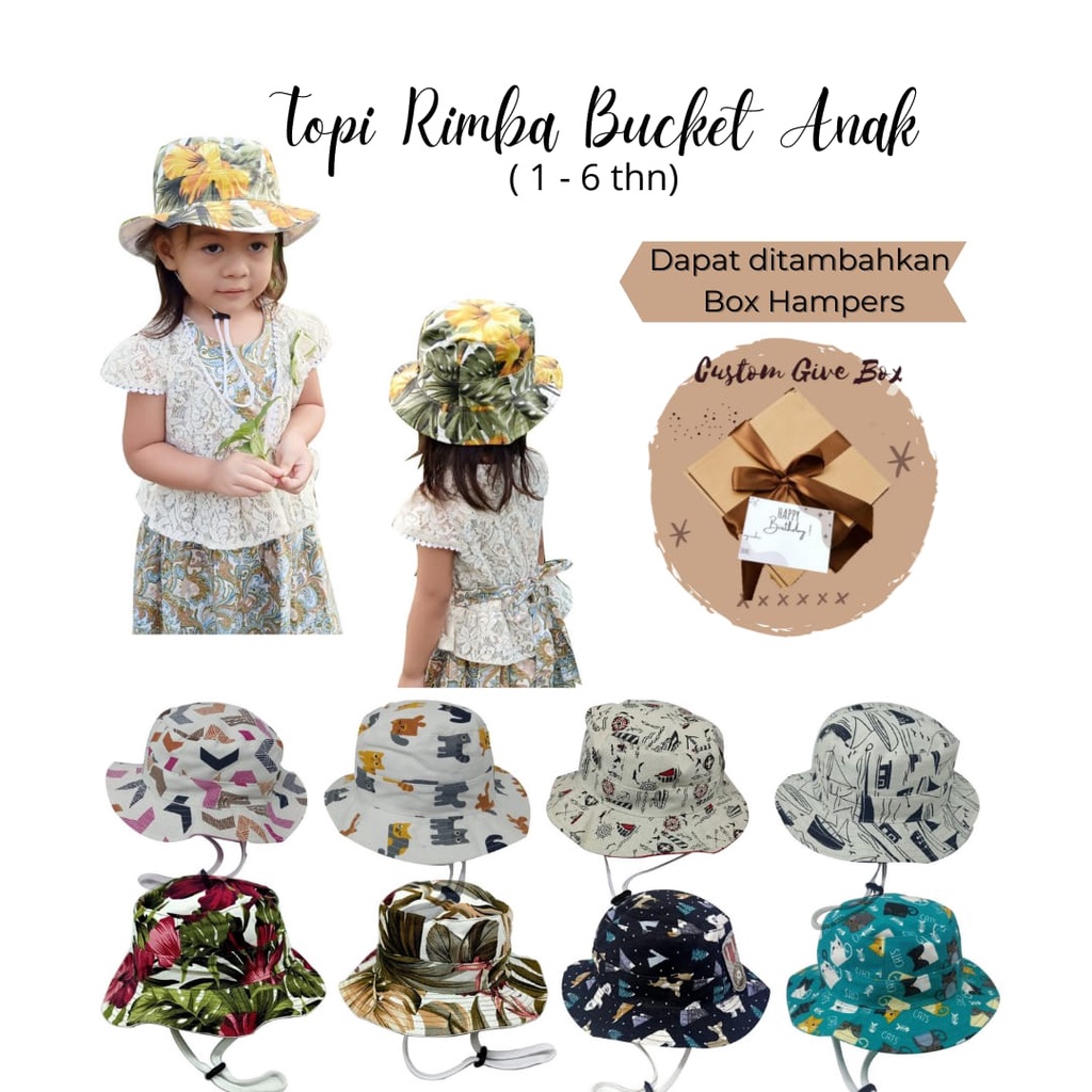 Jual Topi Rimba Bucket Anak Model Topi Jungle Bertali Topi Safari Anak ...