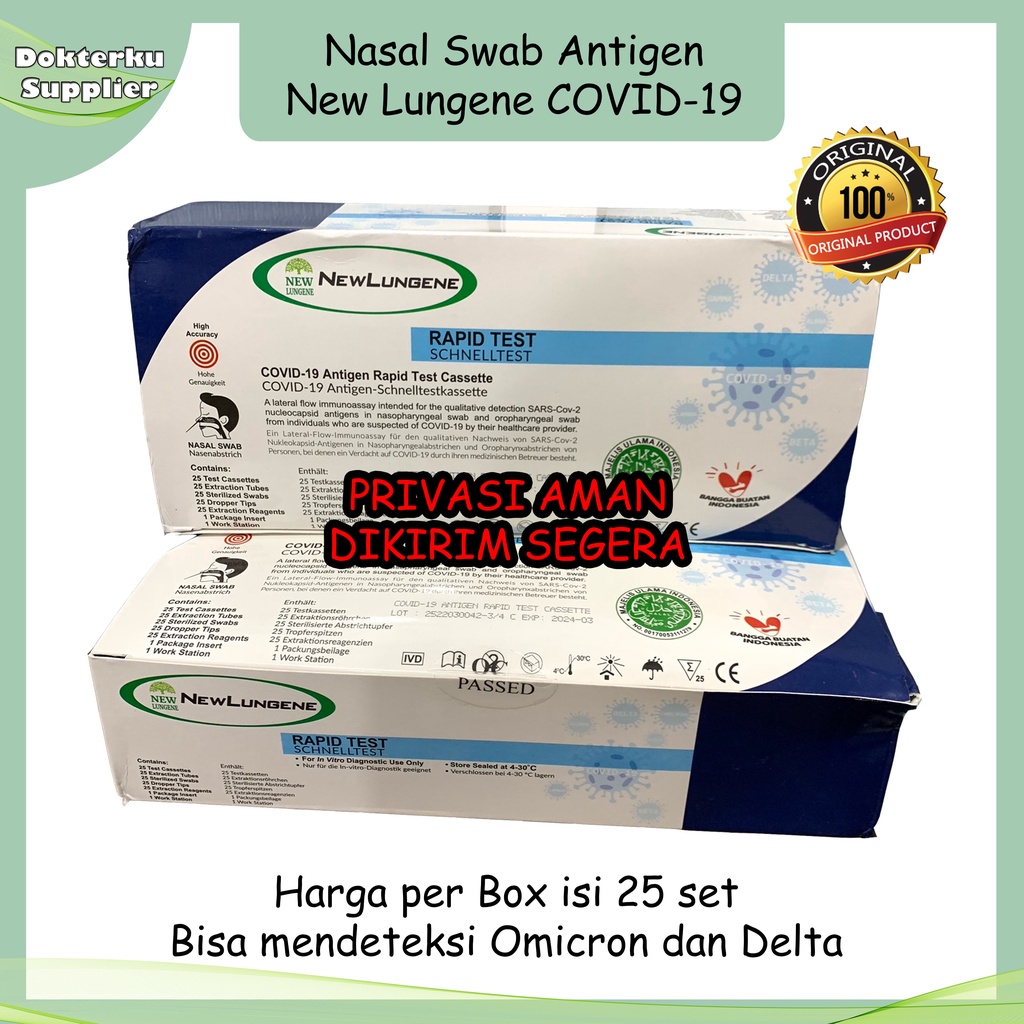 Jual Alat test Antigen New Lungene Nasal Swab Kemenkes ORIGINAL ( HARGA ...
