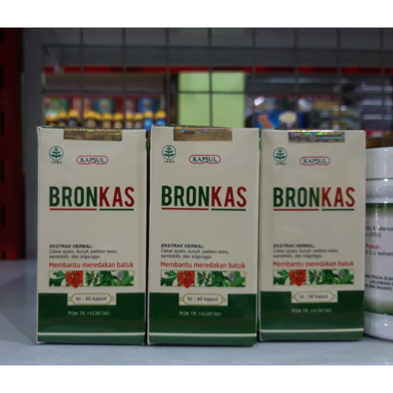 Jual Bronkas Obat Herbal Kapsul Bronchitis, Batuk, Paru-paru (Kemasan ...