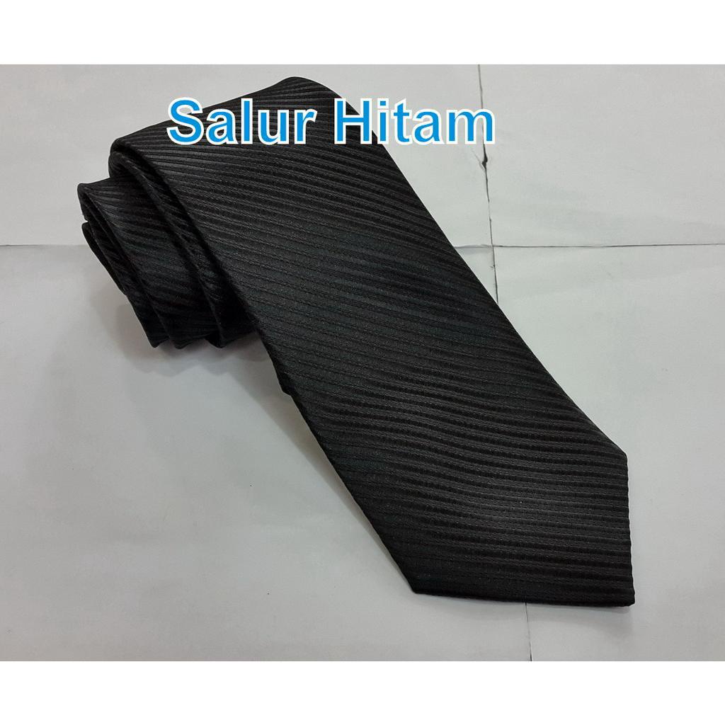Jual Dasi Panjang Salur Hitam Lebar 7cm 3inch | Shopee Indonesia