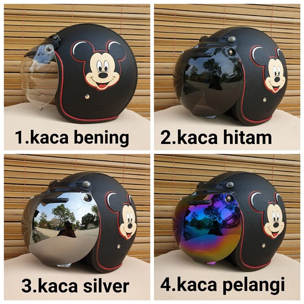 Jual helm bogo dewasa mickey mouse warna hitam | Shopee Indonesia