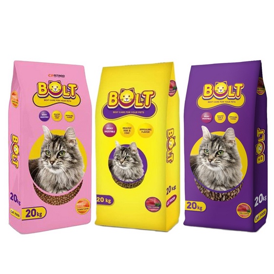 Jual BOLT CAT FOOD 20KG / BOLT SALMON 20KG / MAKANAN KUCING BOLT / BOLT ...