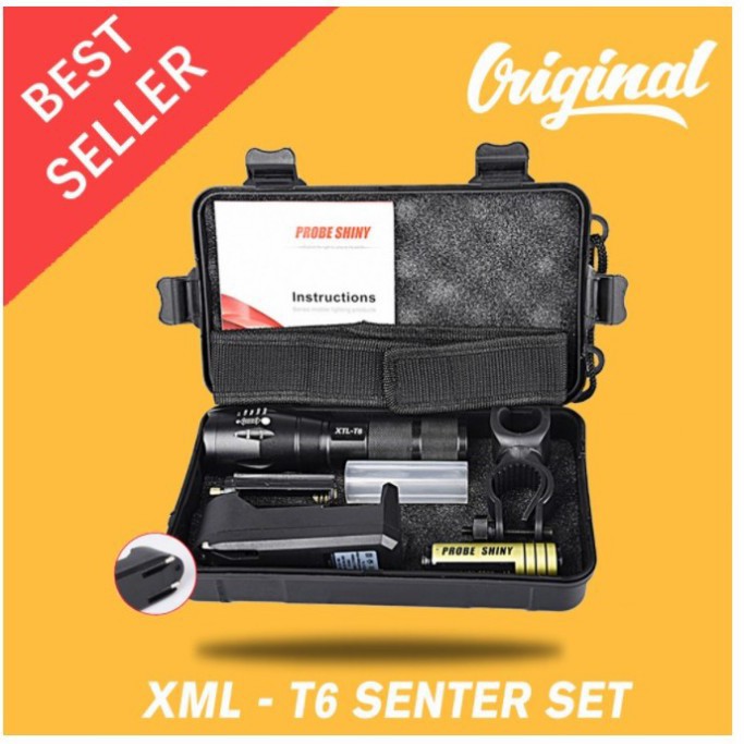 Jual PAKET SENTER T6 LED E17 LED Tactical XML - T6 8000 Lumens | Shopee Indonesia