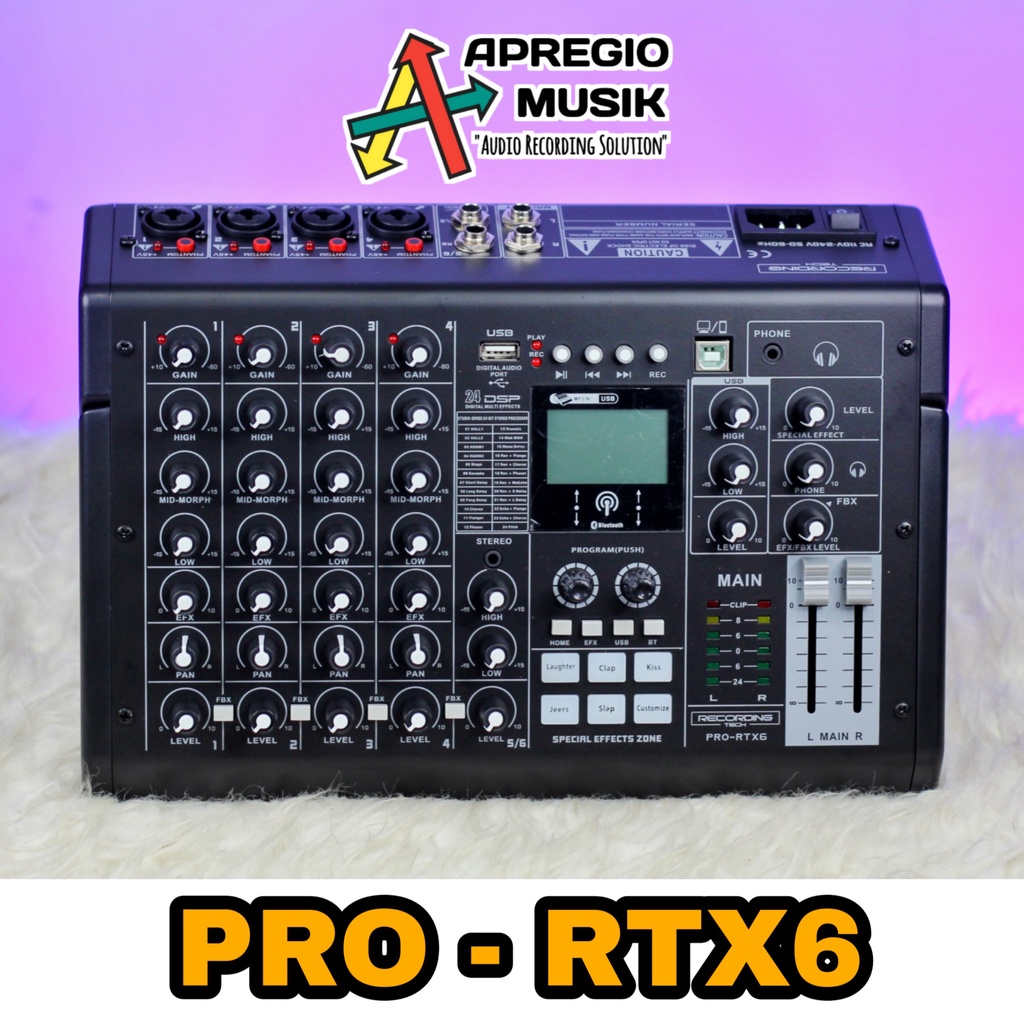 Jual Recording Tech PRO RTX6 RT X6 USB Mixer with PAD Effect | Shopee ...