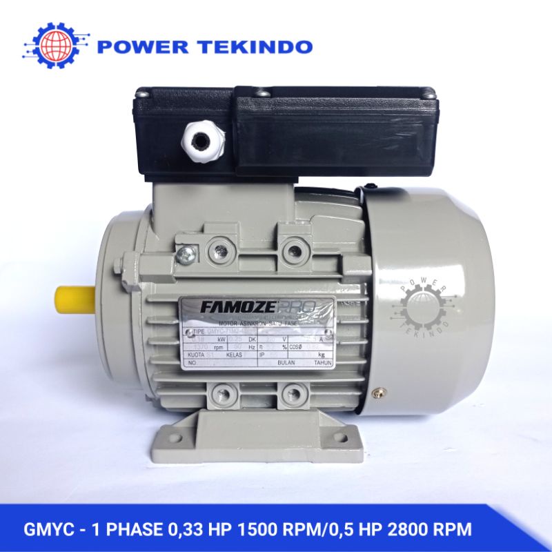Jual Famoze Pro Dinamo 1 Phase 0,33 HP / 0,5 HP 2800 RPM / 1500 RPM Elektro Motor GMYC 1/2 PK 1/ ...