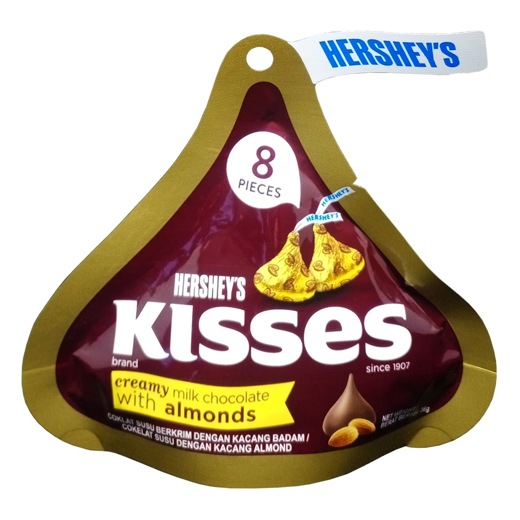 Jual Hershey's Kisses Creamy Milk Chocolate & Almonds Candy 36g ...