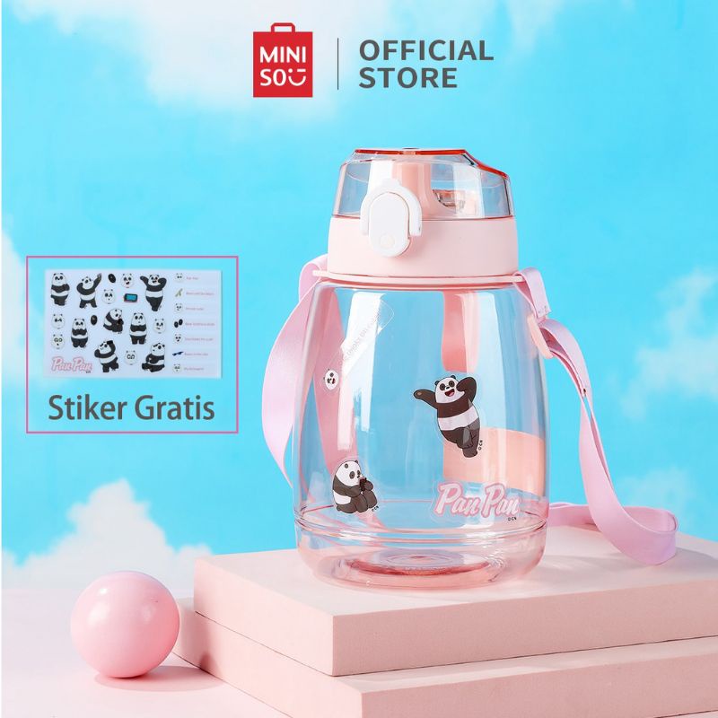 Jual botol anak pink minum viral miniso we bare bears | Shopee Indonesia