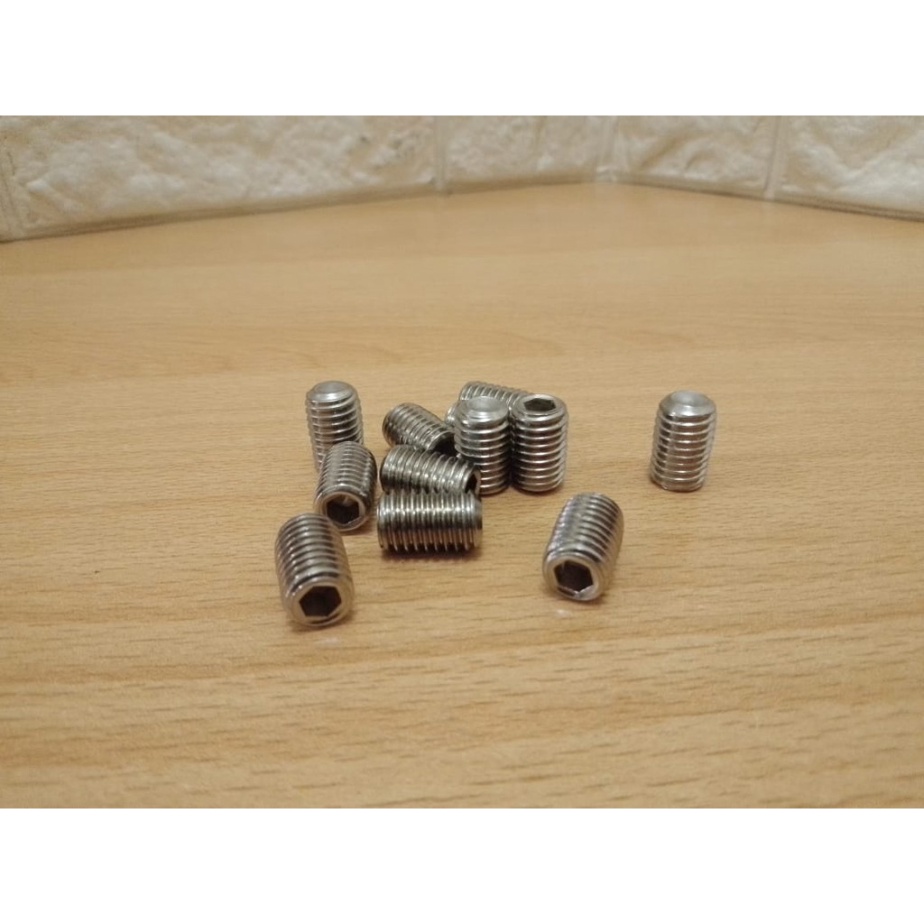 Jual 10 PCS BAUT BAUD L SET TANAM BORGH HEADLESS STAINLESS M6X10 MM ...