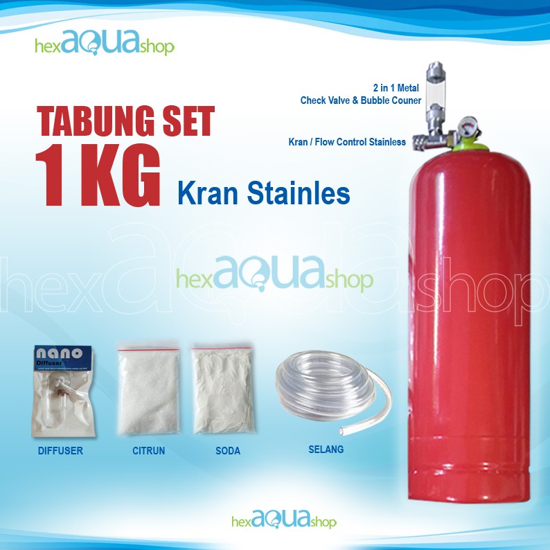 Jual Tabung CO2 Diy 1kg komplit Cisod kran stainless - Tabung apar | Shopee Indonesia