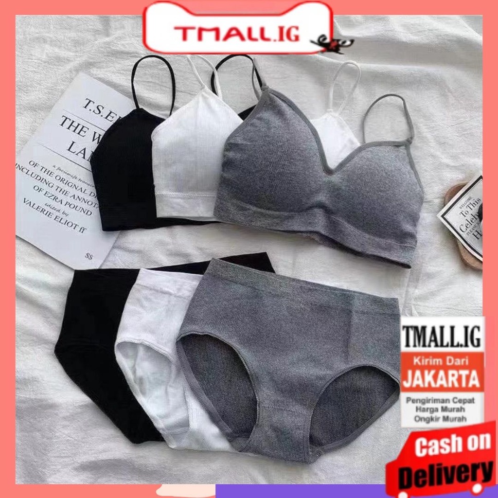 Jual ♕ Tmall ♕ TM-186 Bra Set BH+CD Wanita 1 Set Bra Setelan Pakaian Dalam Wanita | Shopee Indonesia