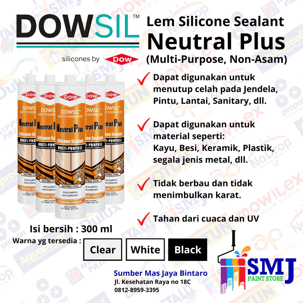 Jual DOWSIL NEUTRAL PLUS SILICONE SEALANT 300ML | Shopee Indonesia
