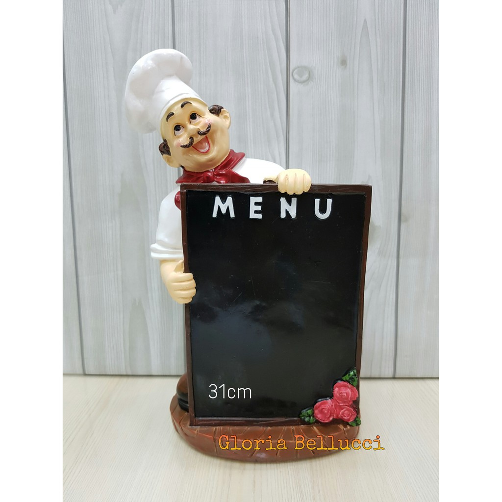 Jual patung pajangan koki menu chef cafe roti bakery | Shopee Indonesia