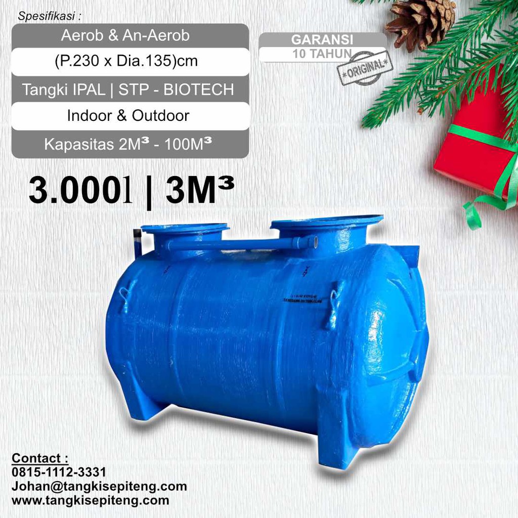 Jual Tangki STP BIOIPAL 3000 Liter - BIO STP , BIO SEPTIC TANK | Shopee ...